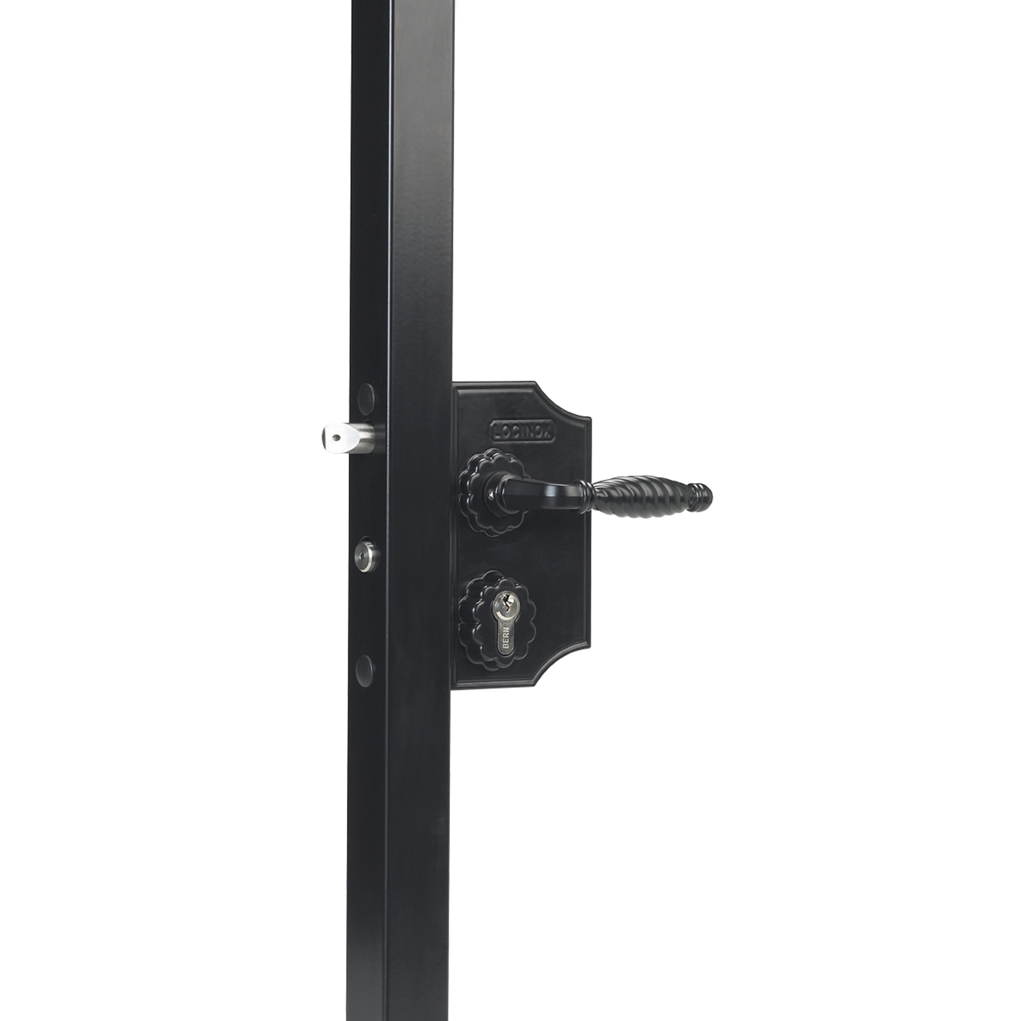 Locinox Surface-Mounted Gate Lock with Aluminum Handle Set for Flat 3/8 ...