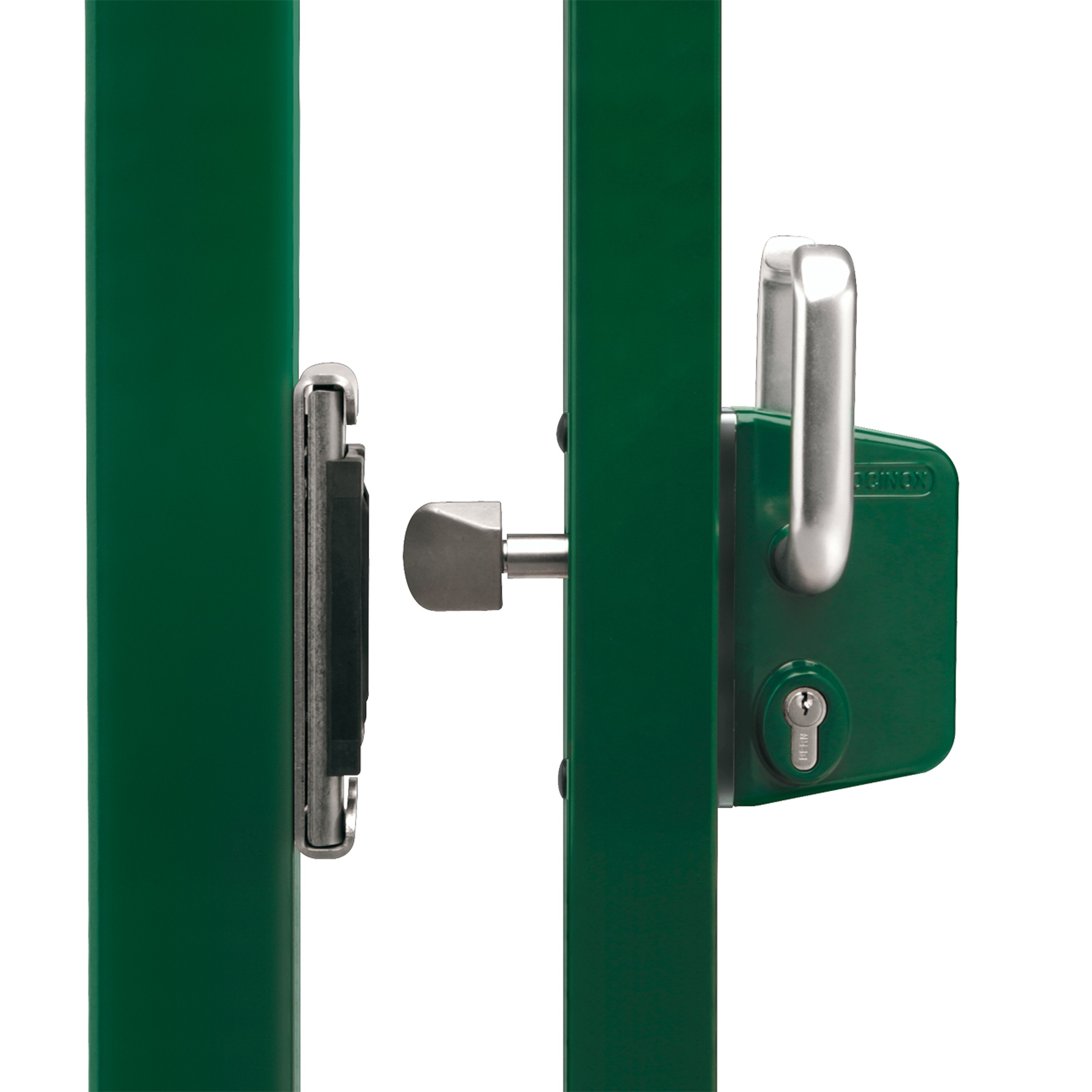 Locinox Surface-Mounted Sliding Gate Lock with Aluminum Handle Set for ...