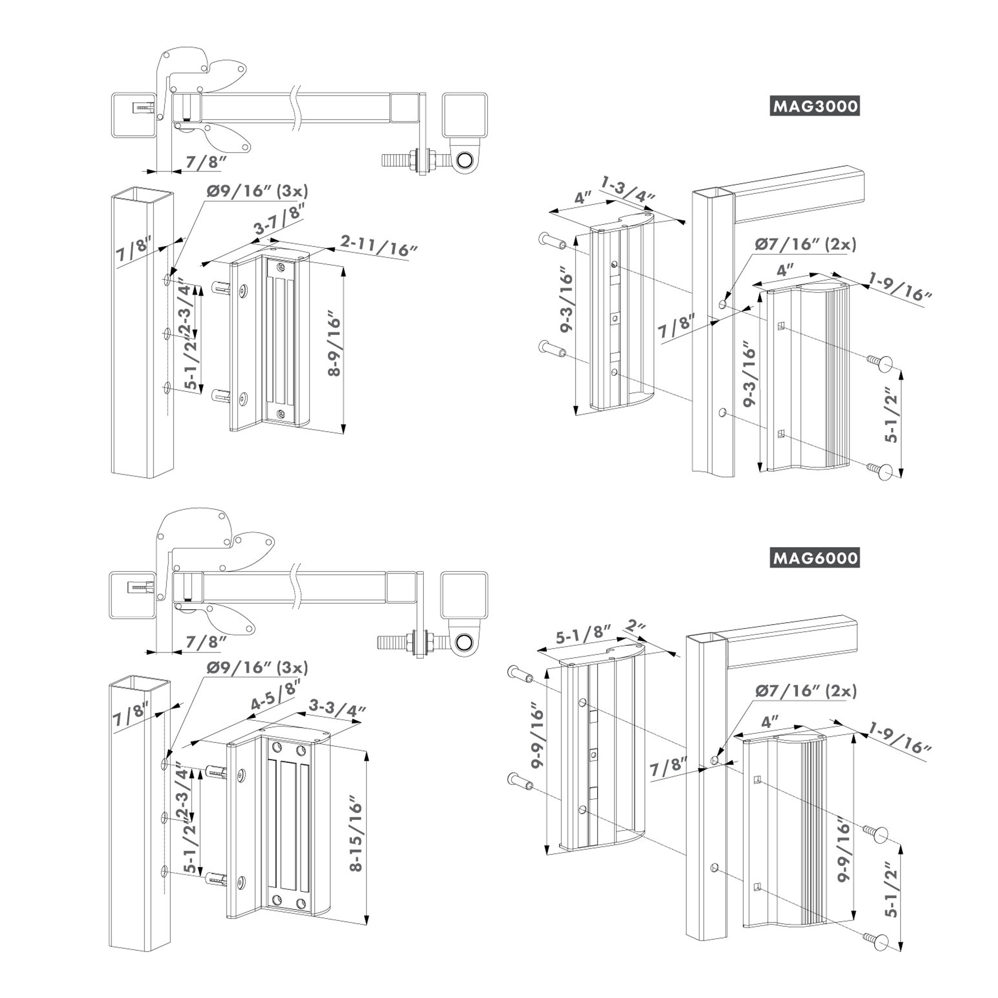 Locinox Surface-Mounted Electromagnetic Lock with Pull/Push Handles (1 ...
