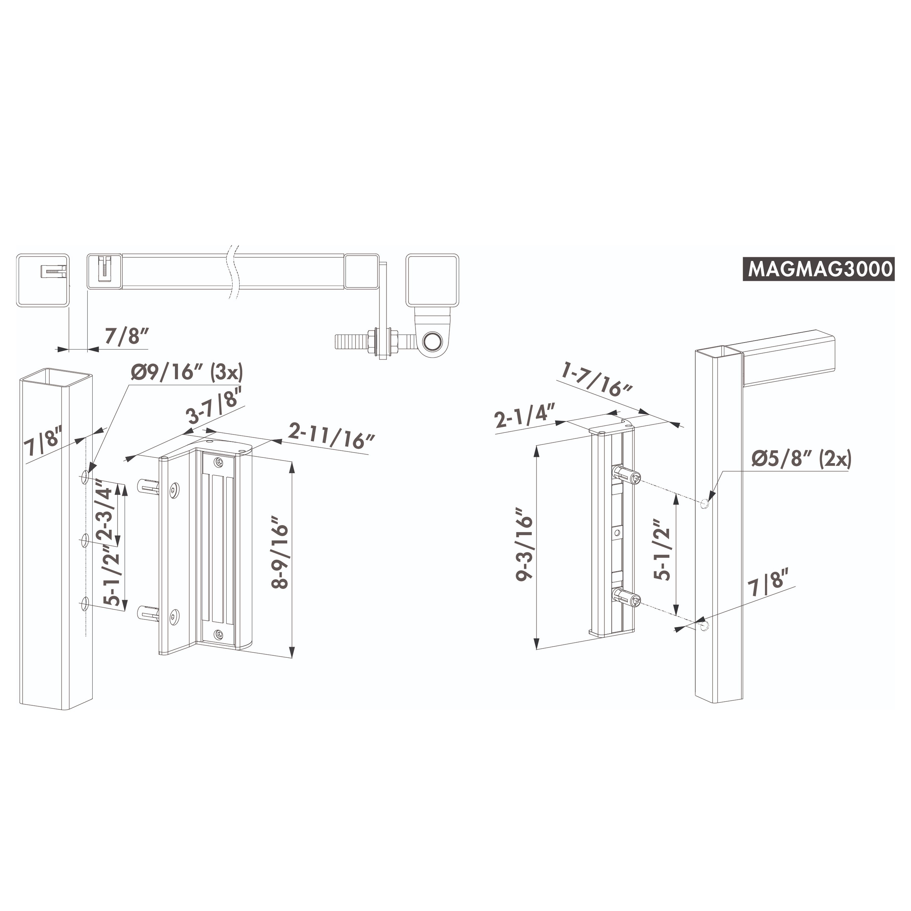Locinox Surface-Mounted Electromagnetic Lock (1-9/16" to 3-1/8" Square ...