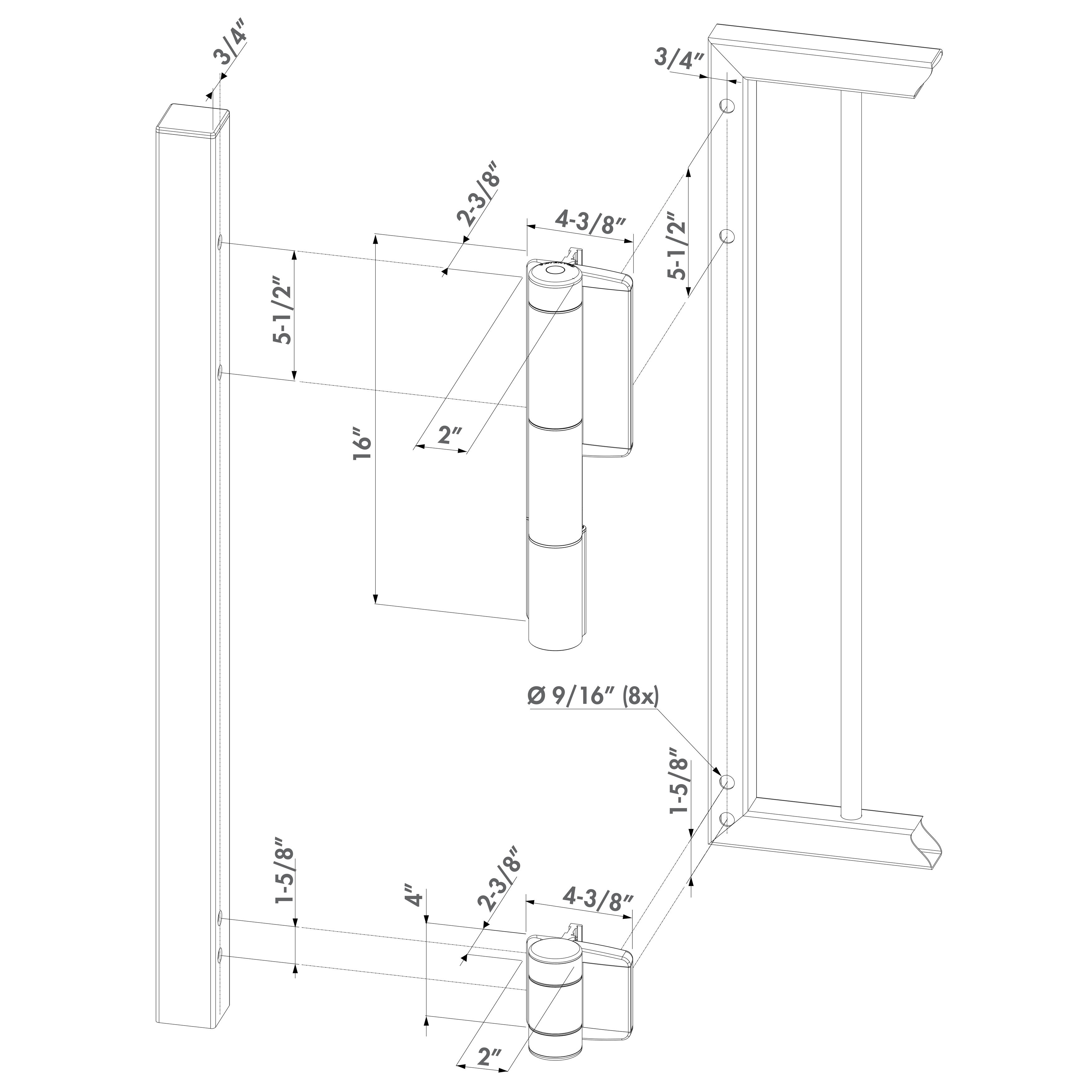 Locinox Mammoth 180° Hydraulic Gate Closer and Hinge (330lbs Capacity ...