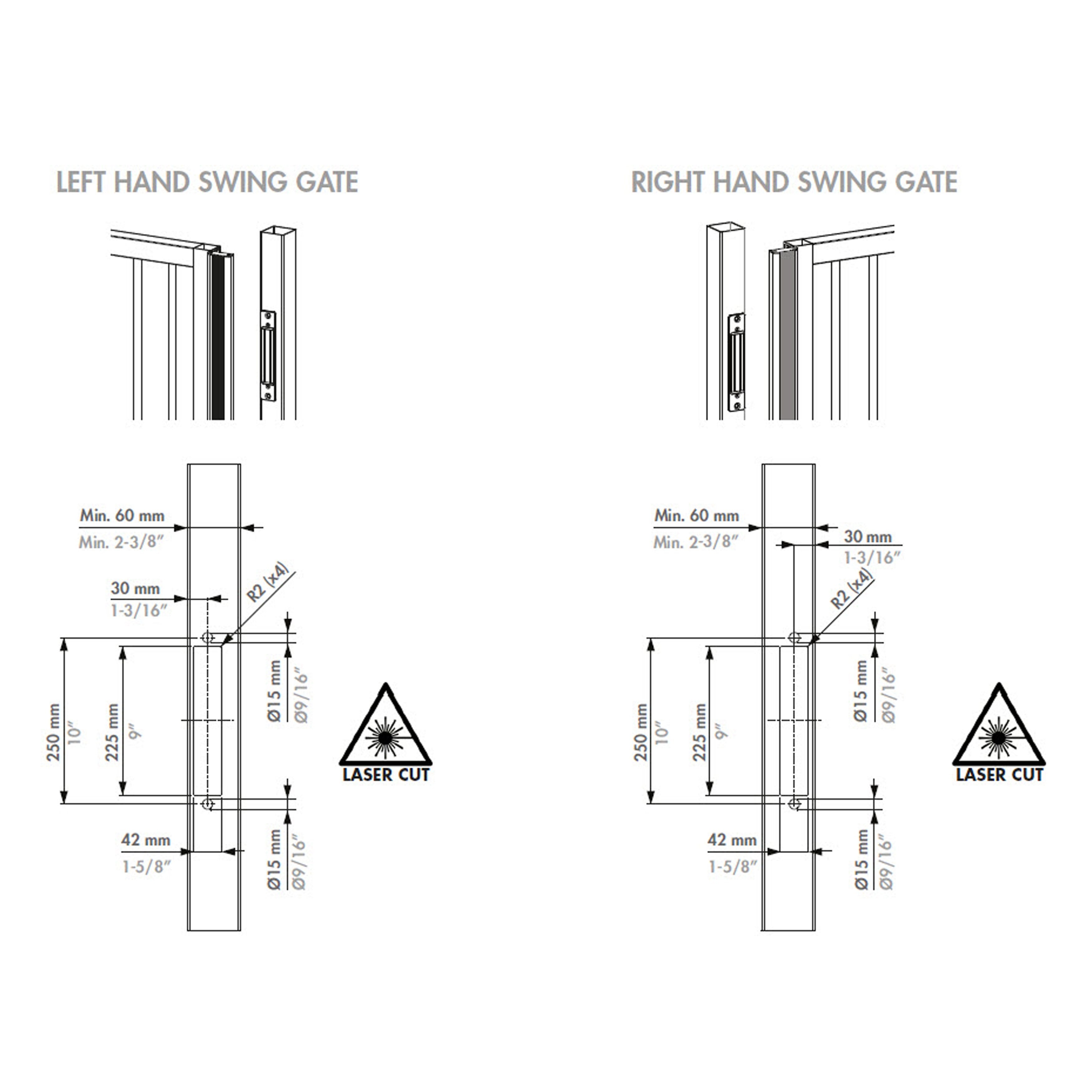 Locinox Aluminum Finishing Profile for Swing Gates (RAL 9005 Jet Black ...