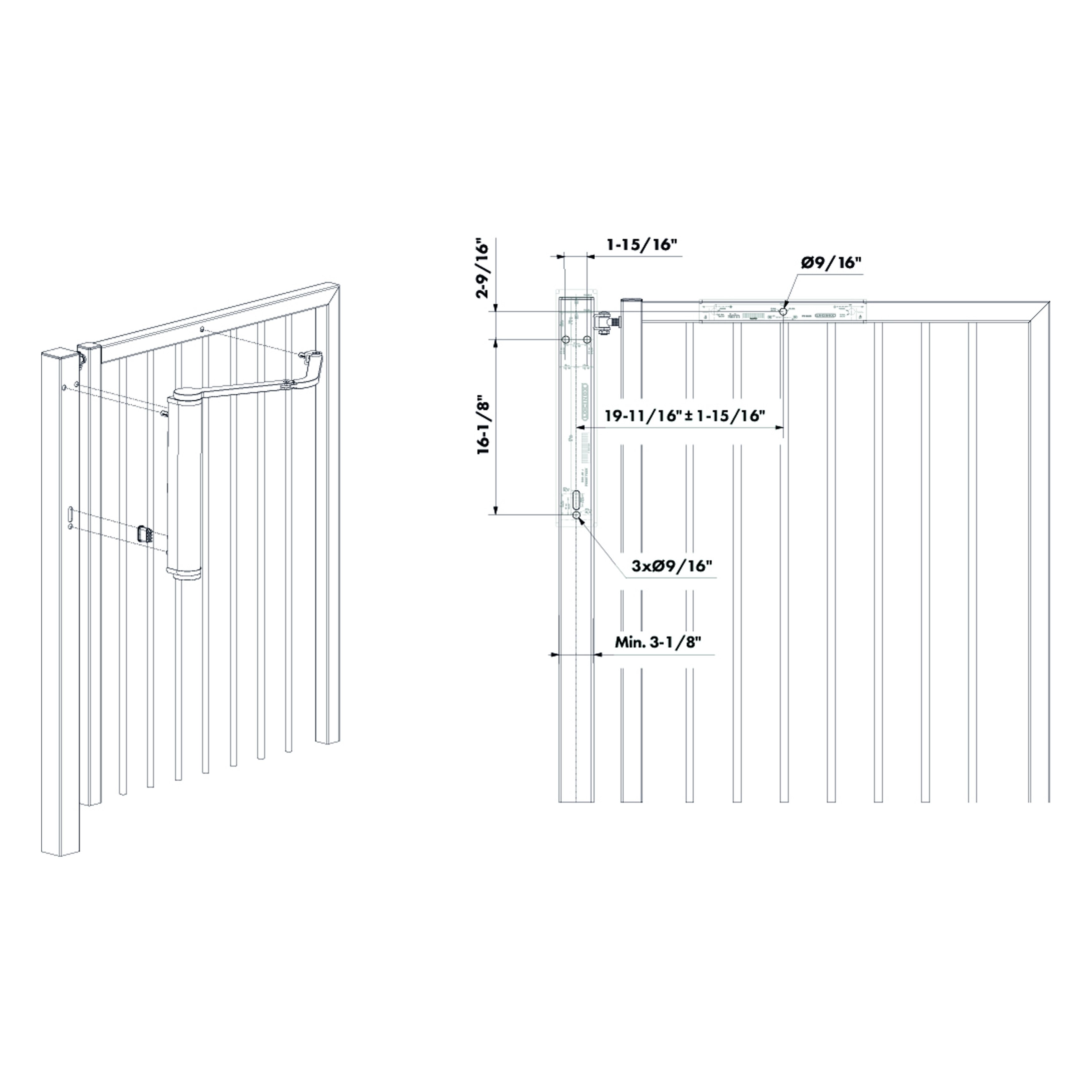 Locinox Venus Motorized Gate Closer with Articulated Arm for Pedestrian ...