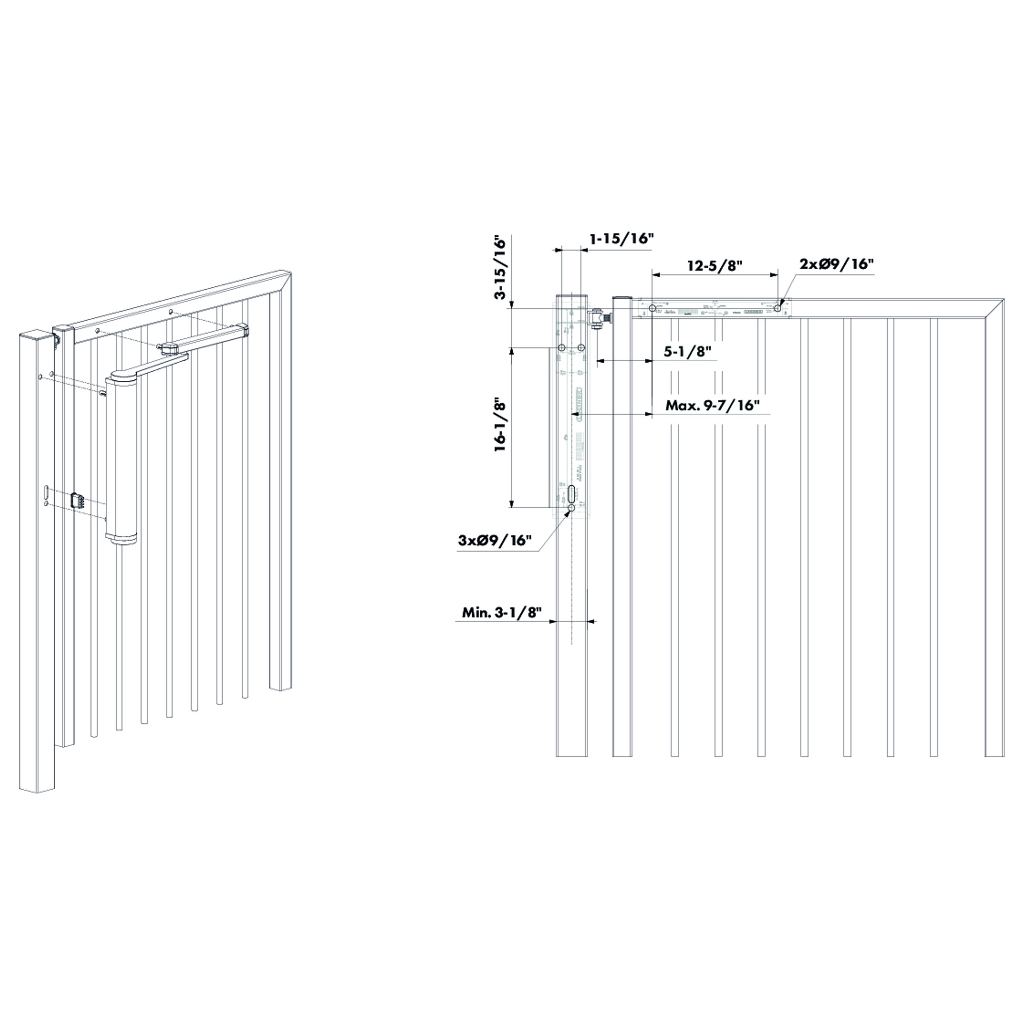 Locinox Venus Motorized Gate Closer with Sliding Arm for Pedestrian ...